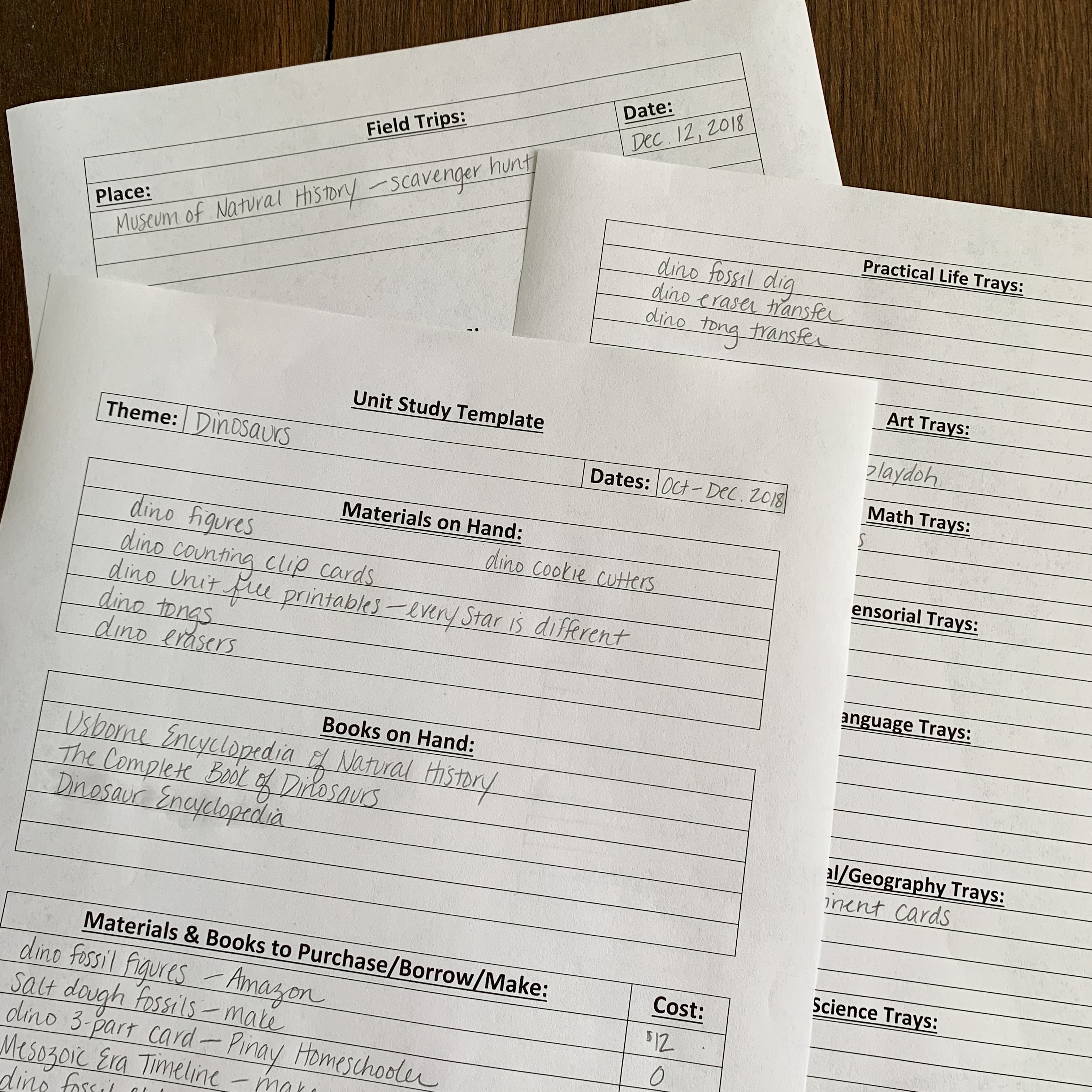 Unit Study Template – MOMtessori Life