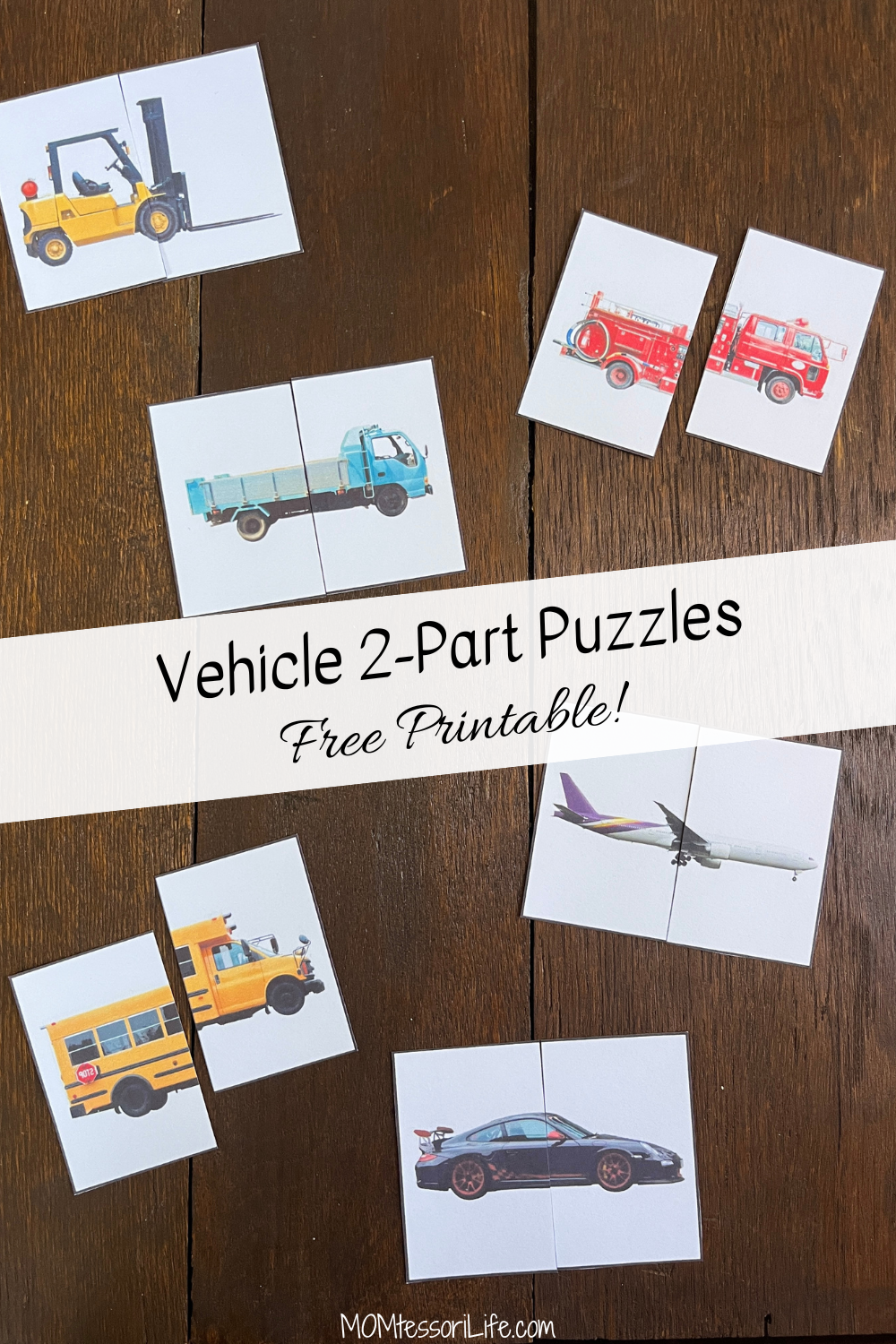 Vehicle 2-Part Puzzles – MOMtessori Life