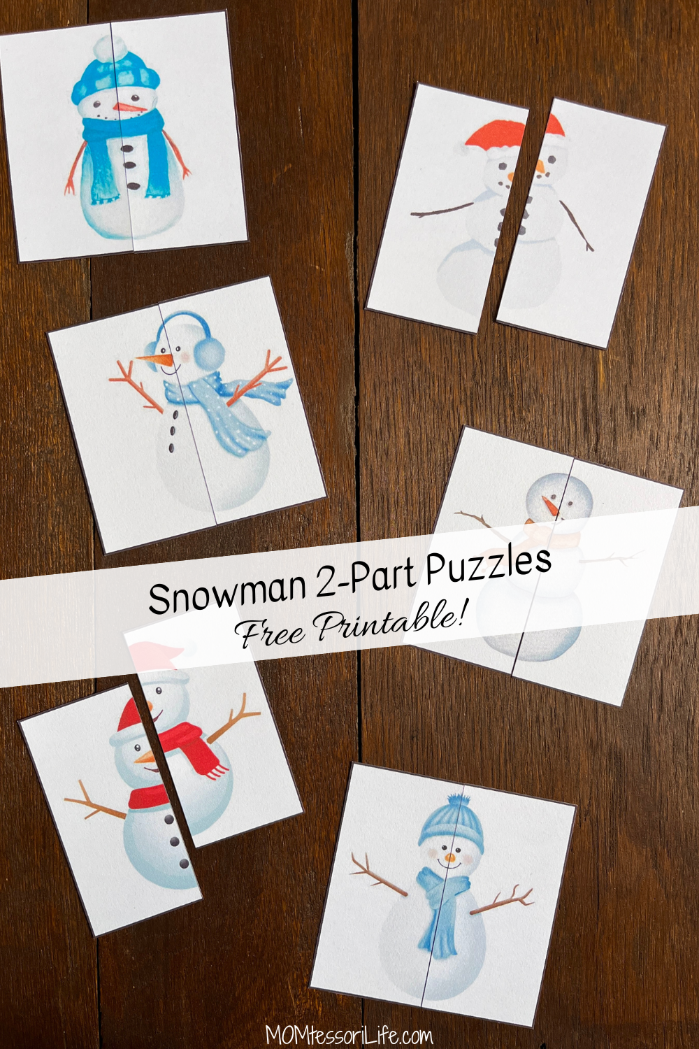 Snowman 2-Part Puzzles (1) – MOMtessori Life