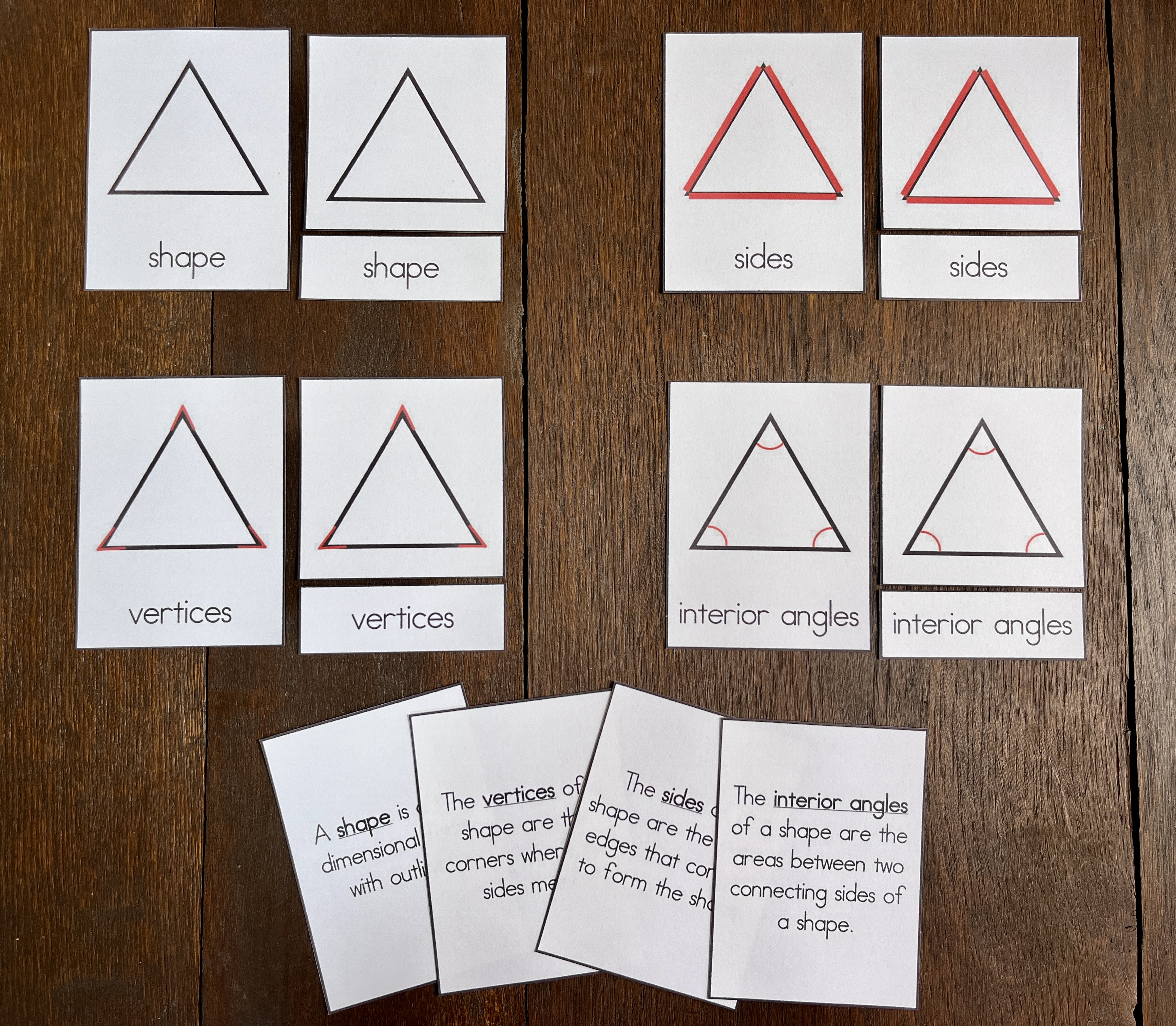 parts of 2-D shape 4-Part Cards – MOMtessori Life