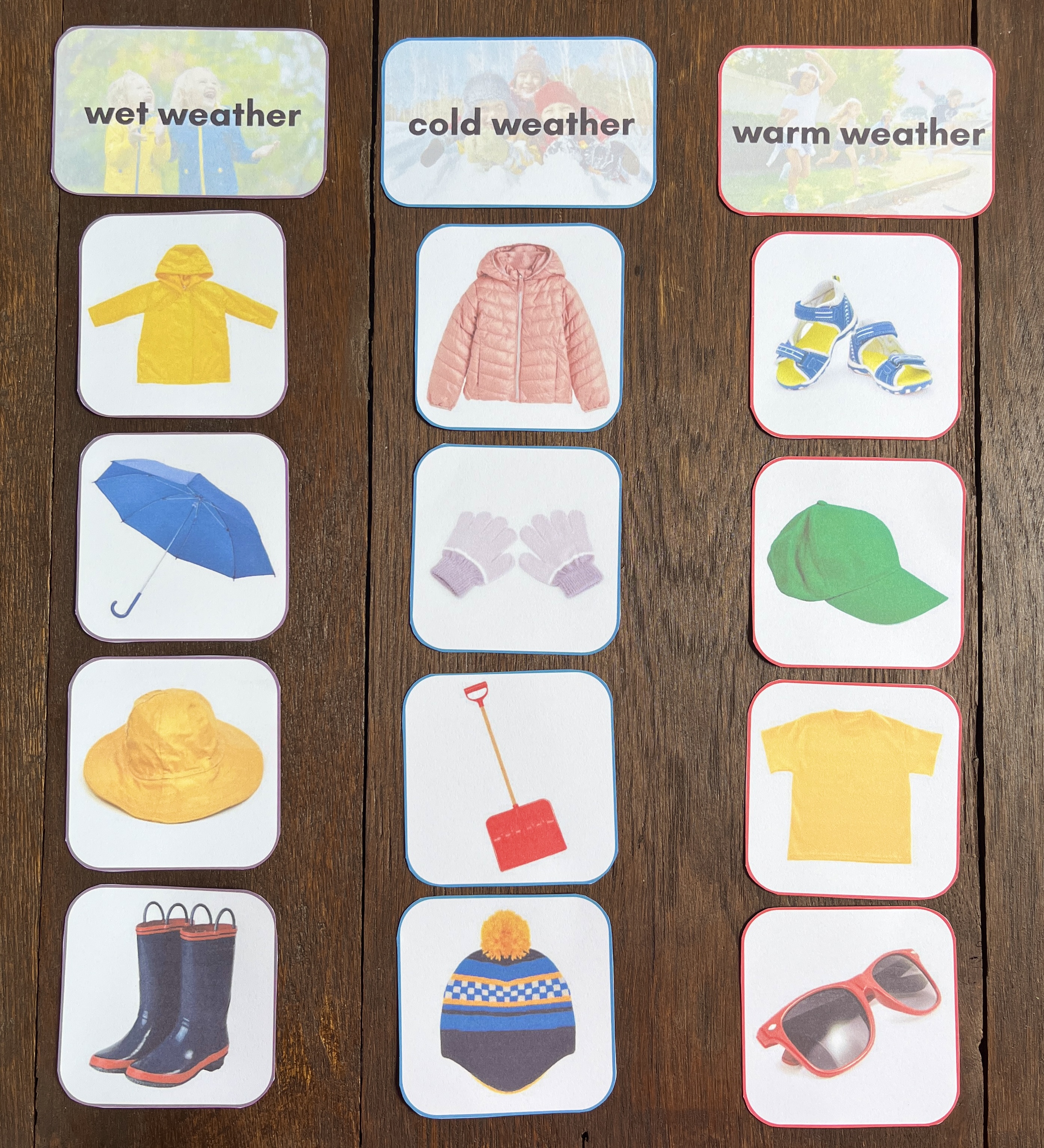 weather appropriate sorting cards – MOMtessori Life