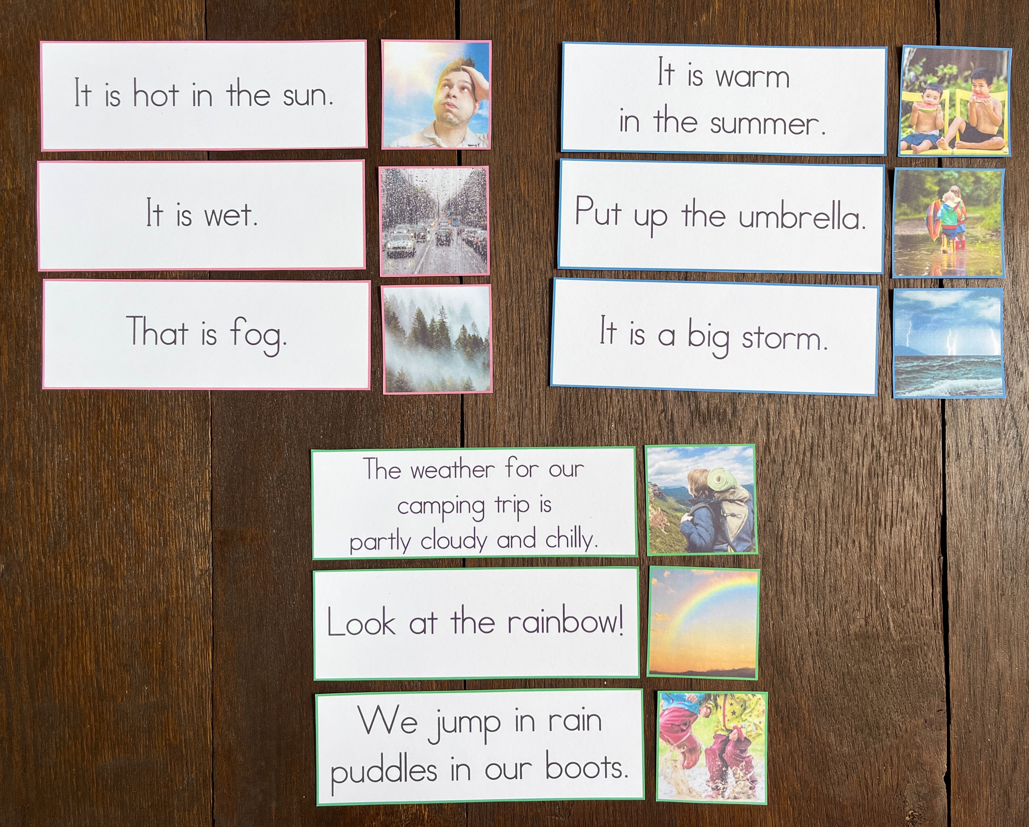 weather sentence strips – MOMtessori Life