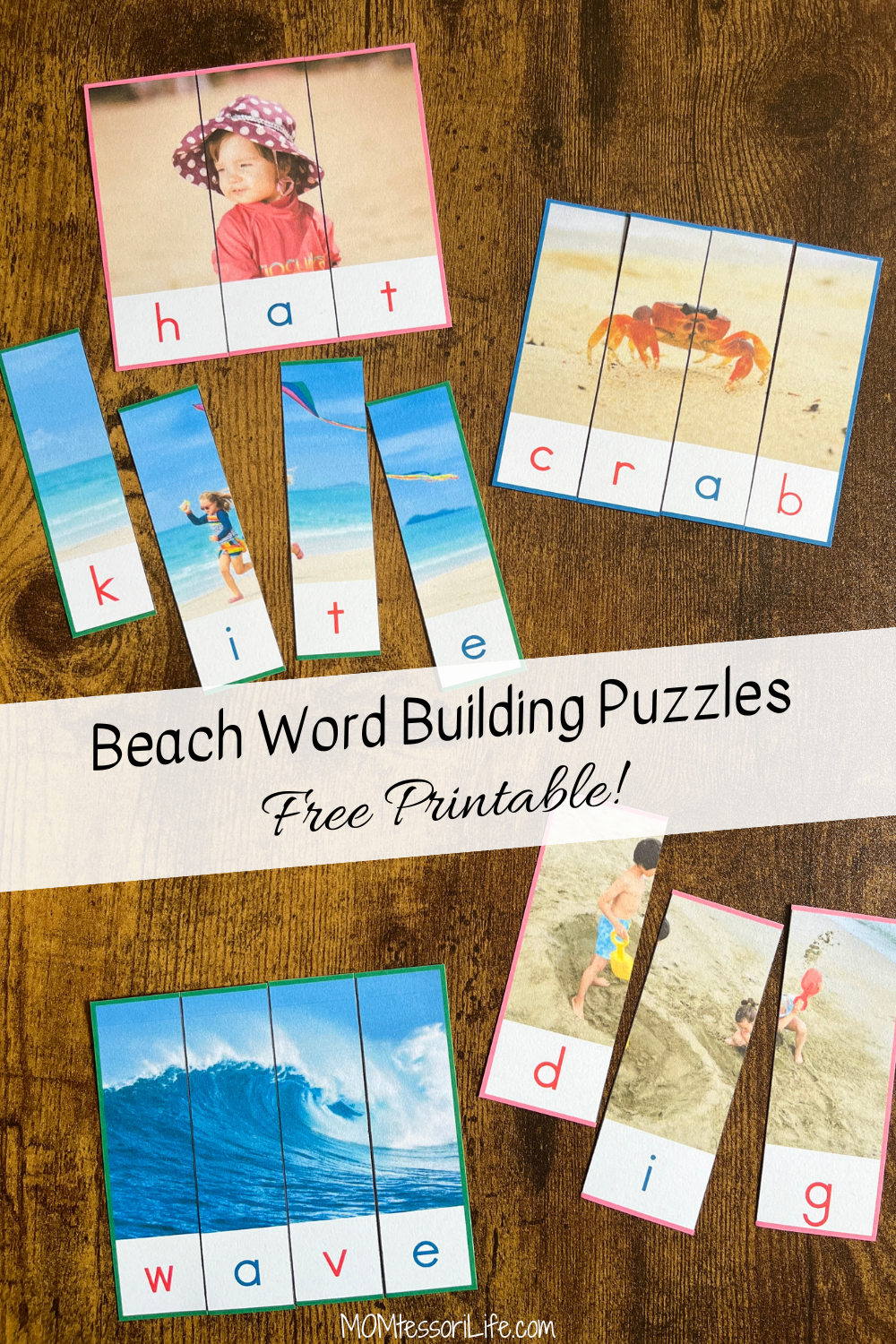 Beach Word Building Puzzles — Free Printable! – MOMtessori Life