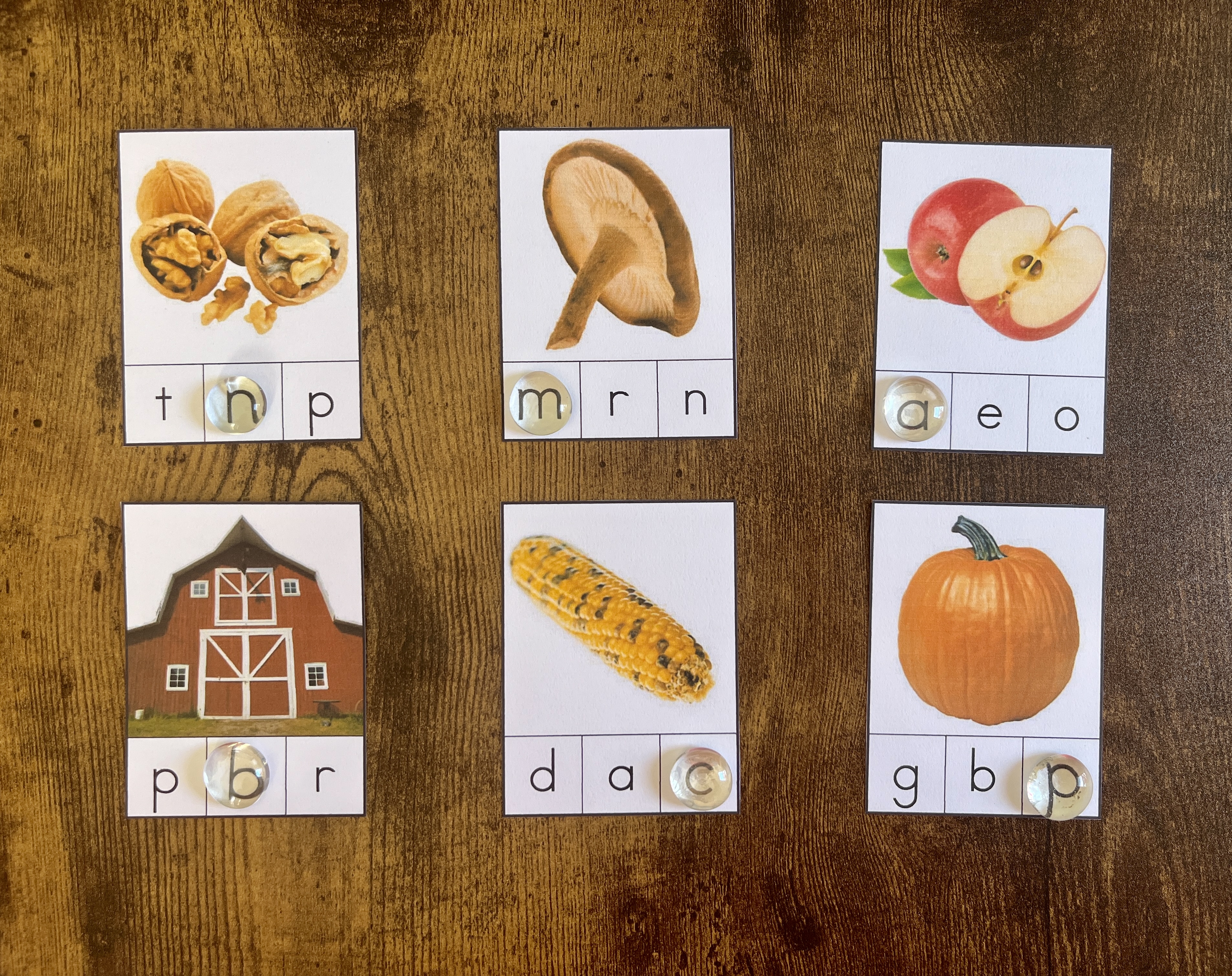 fall beginning sounds clip cards – MOMtessori Life